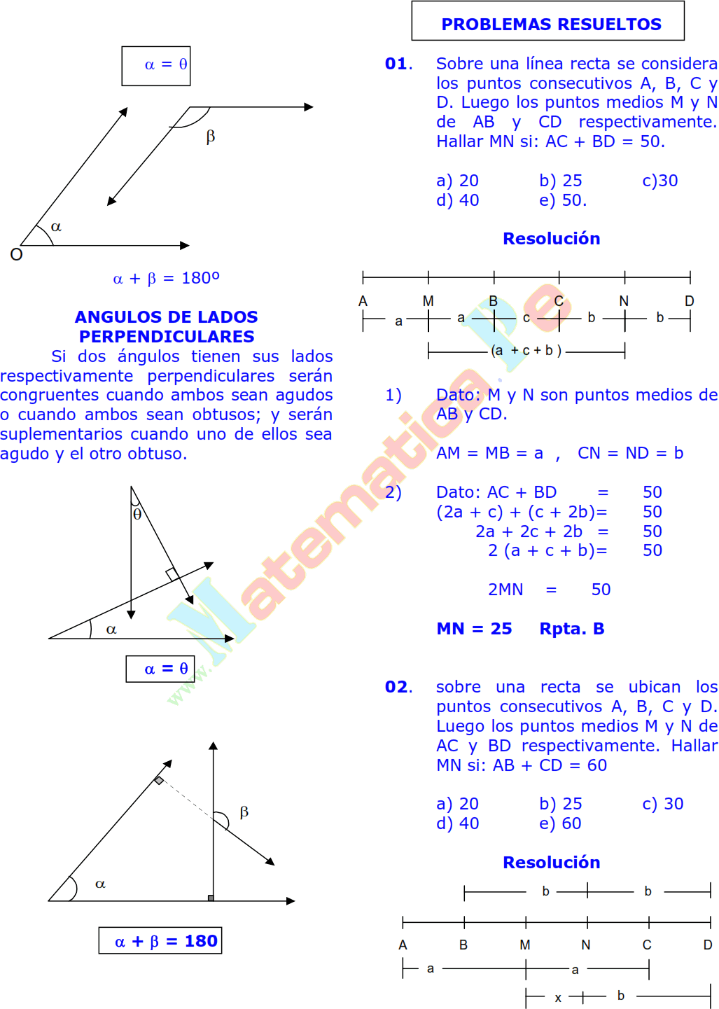 SEGMENTOS Y ÁNGULOS EJERCICIOS DESARROLLADOS DE GEOMETRÍA PLANA ...