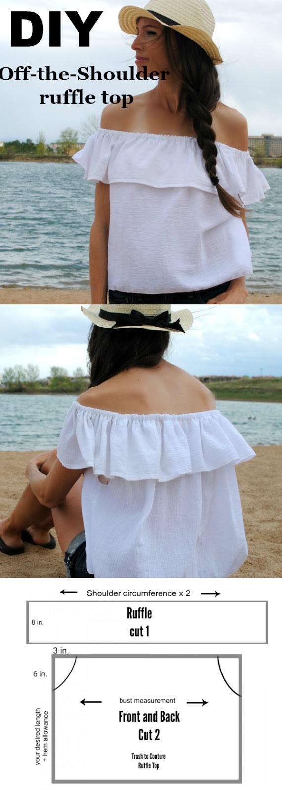 Trash To Couture: DIY: Off-the-Shoulder Ruffle Top