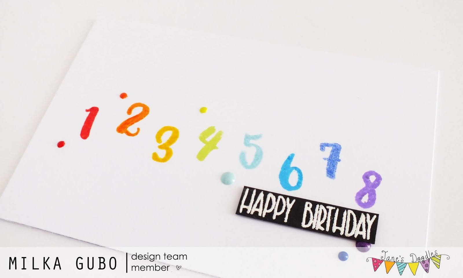 Crafty Milka: Rainbow Numerals Birthday Card III (Jane's Doodles DT ...