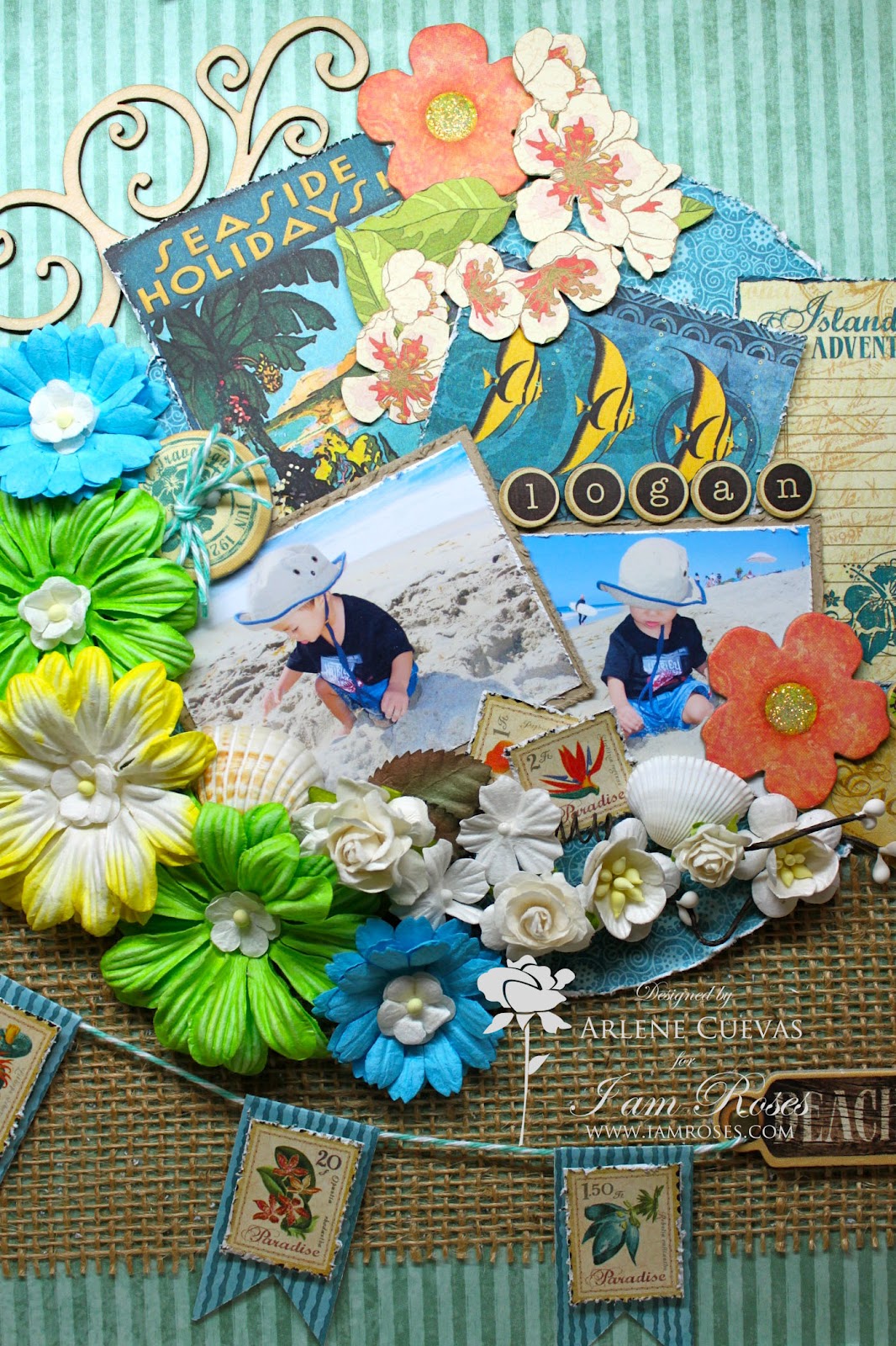 Butterfly Kisses & Paper Pretties: Island Adventure Scrapbook Layout