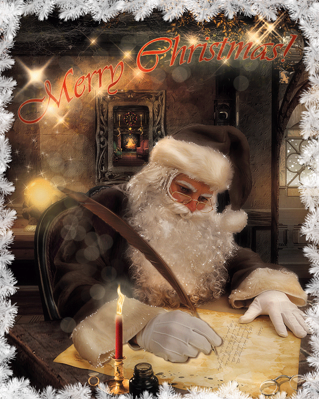 Yo's Gif's: Santa Claus Writing Gif