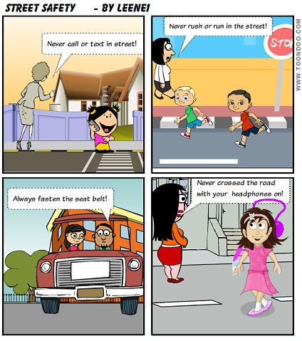 ENGLISH IS EASY! ENGLISH IS OK!: STREET SAFETY comic strips made by the ...