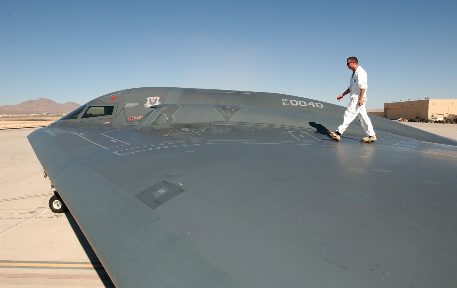 Northrop B-2 Spirit Wing Section To Man Ratio