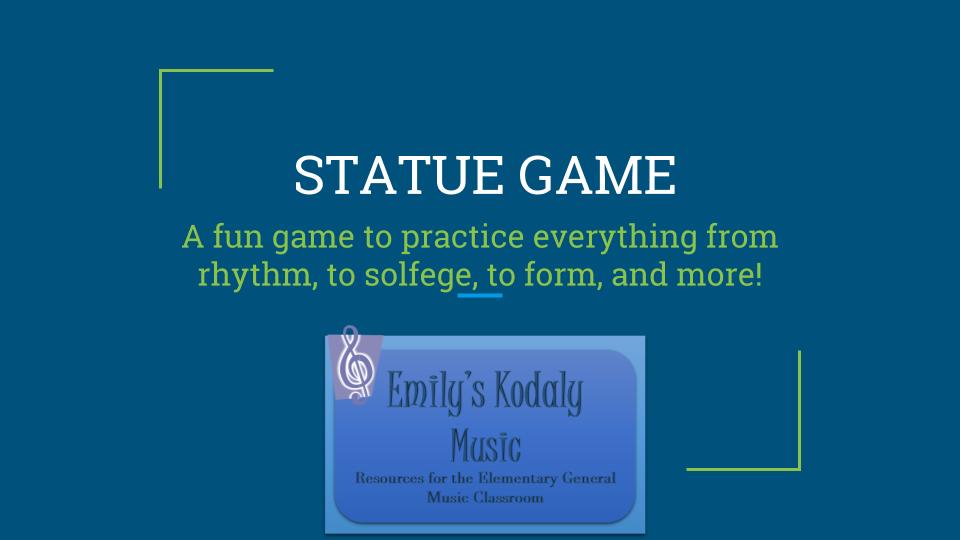 Emily's Kodaly Inspired Music: Statue Game