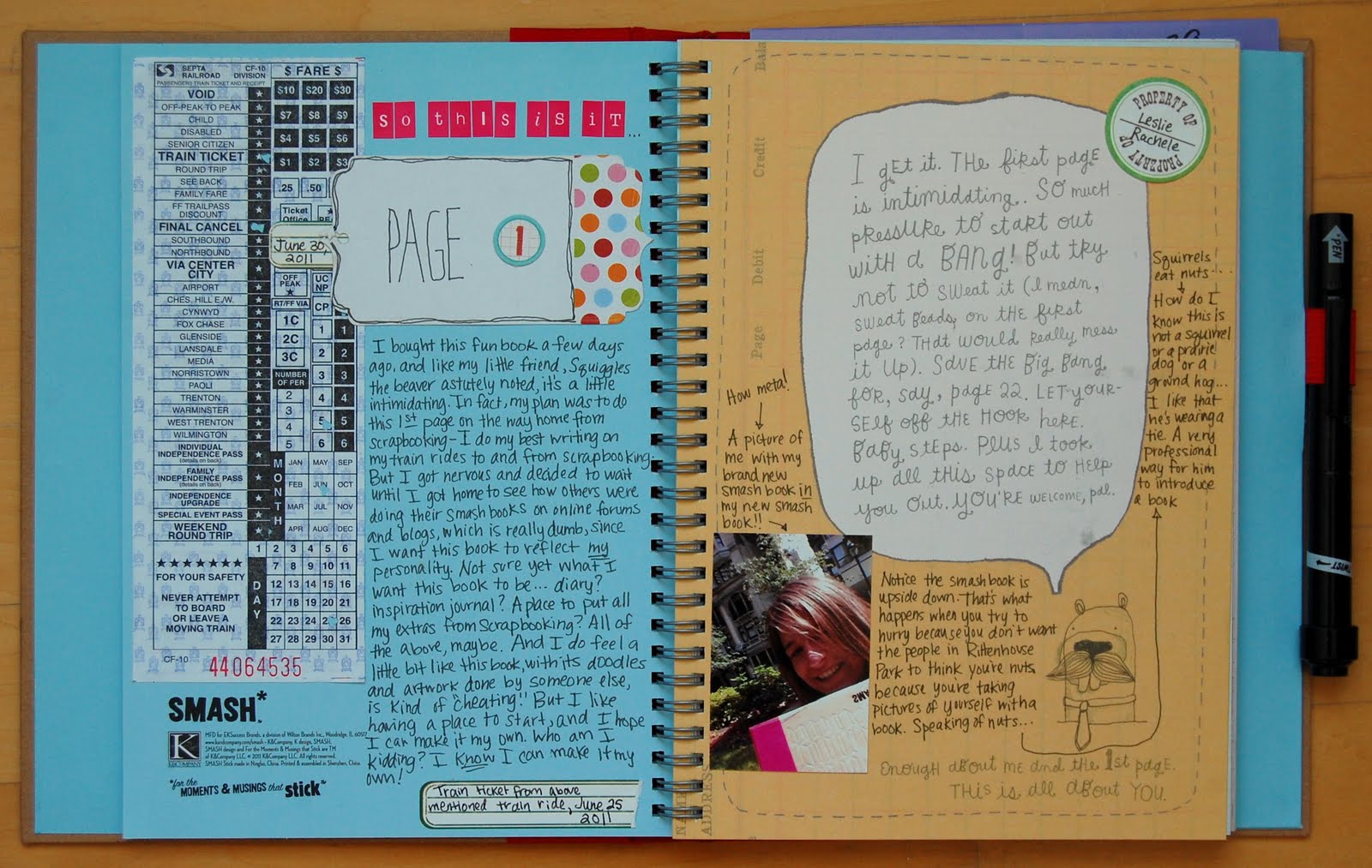 I am my favorite scrapbooker: My Smash Book is off to a SMASHING start