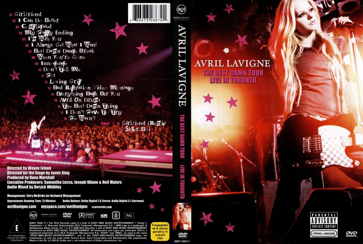 DVD: Avril Lavigne - The Best Damn Tour - Live In Toronto - Encartes Pop