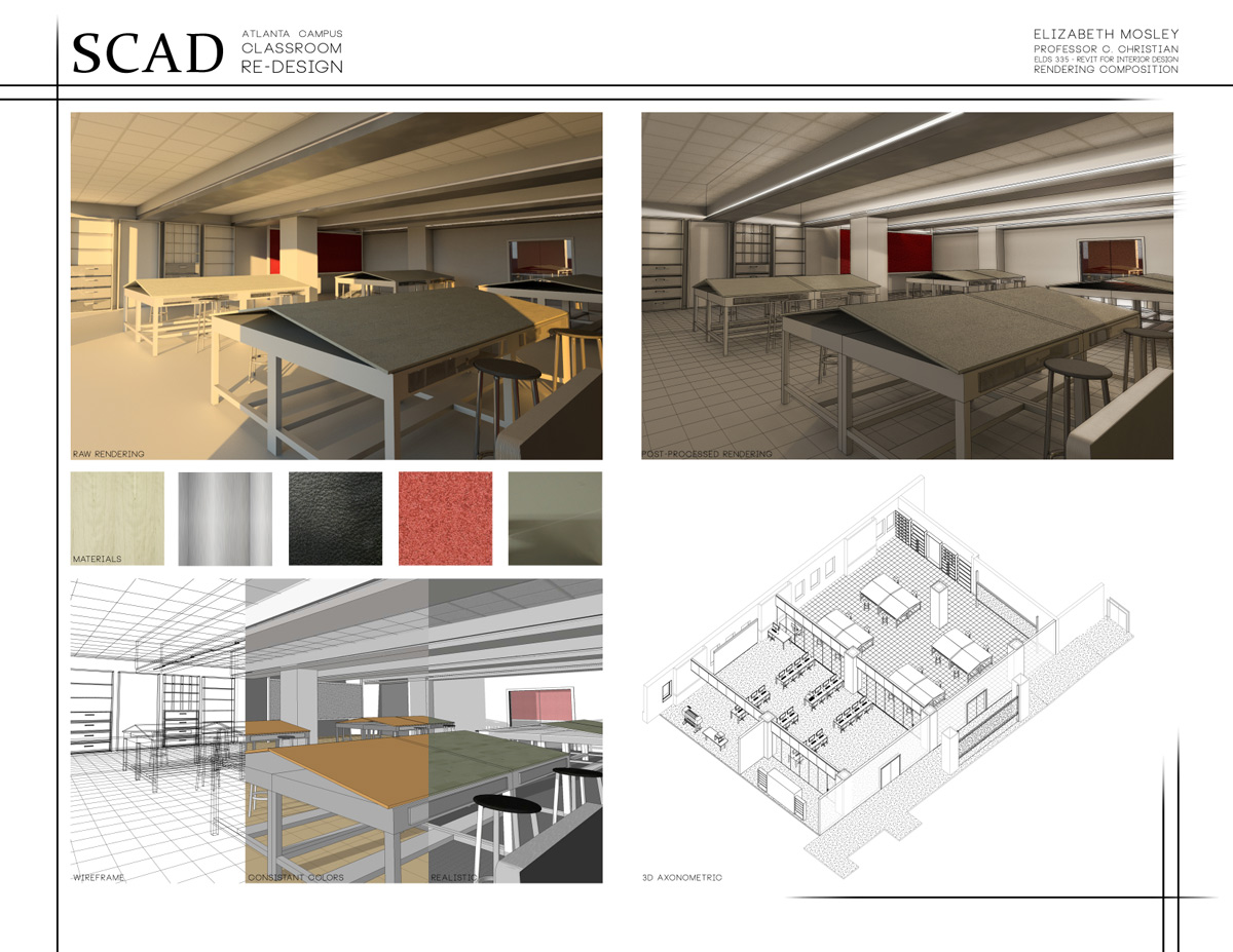 Revit for Interior Design Class: Final Rendering Composition
