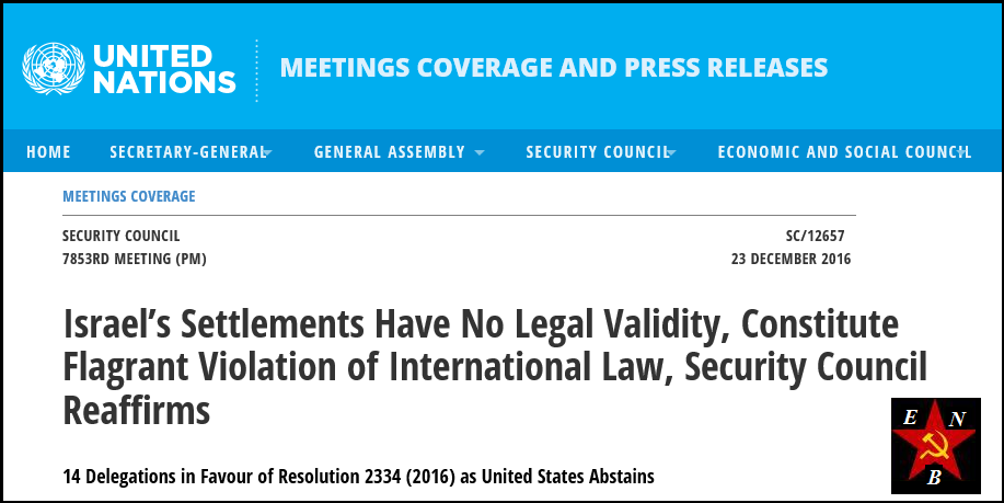 ENB-TENN:தமிழீழச் செய்தியகம்: UN Press Releases Resolution 2334(2016)