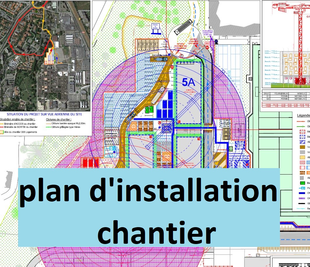 Example de plan d'installation de chantier en pdf | Cours génie civil ...