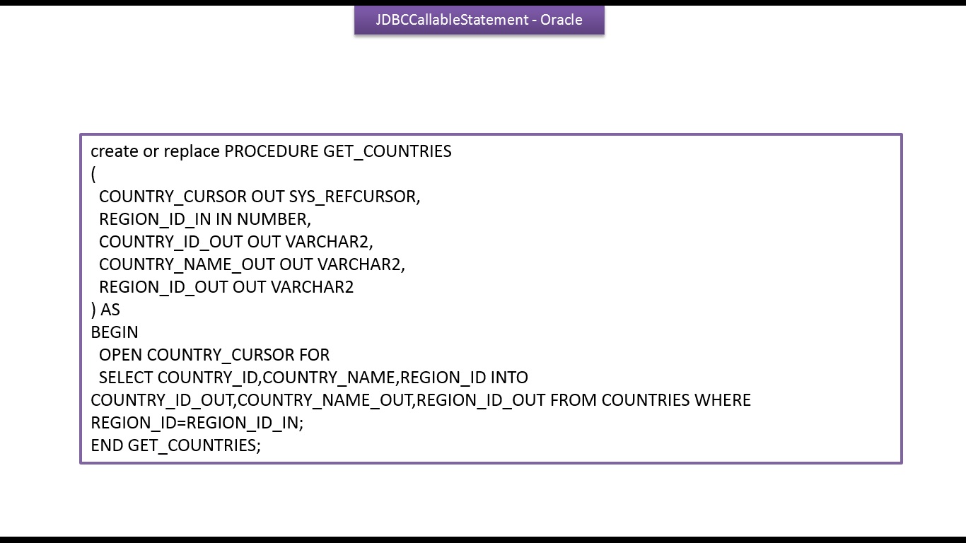 Java Ee Jdbc Callablestatement Cursor And Multiple Out Param Oracle