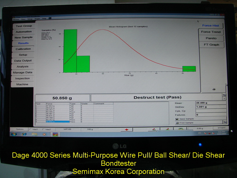 Semiconductor Equipment: Dage 4000 Series Dage4000 Wire Pull / Ball ...