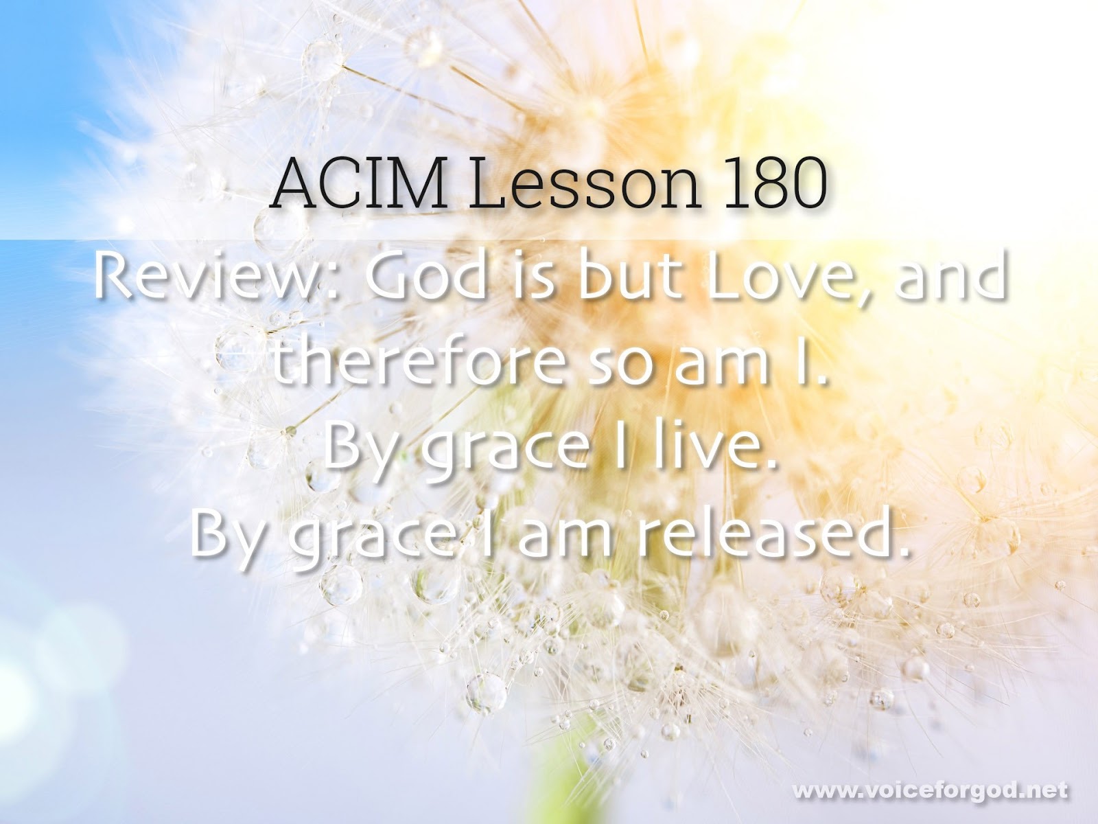Miracle Life: ACIM Workbook Lesson 180