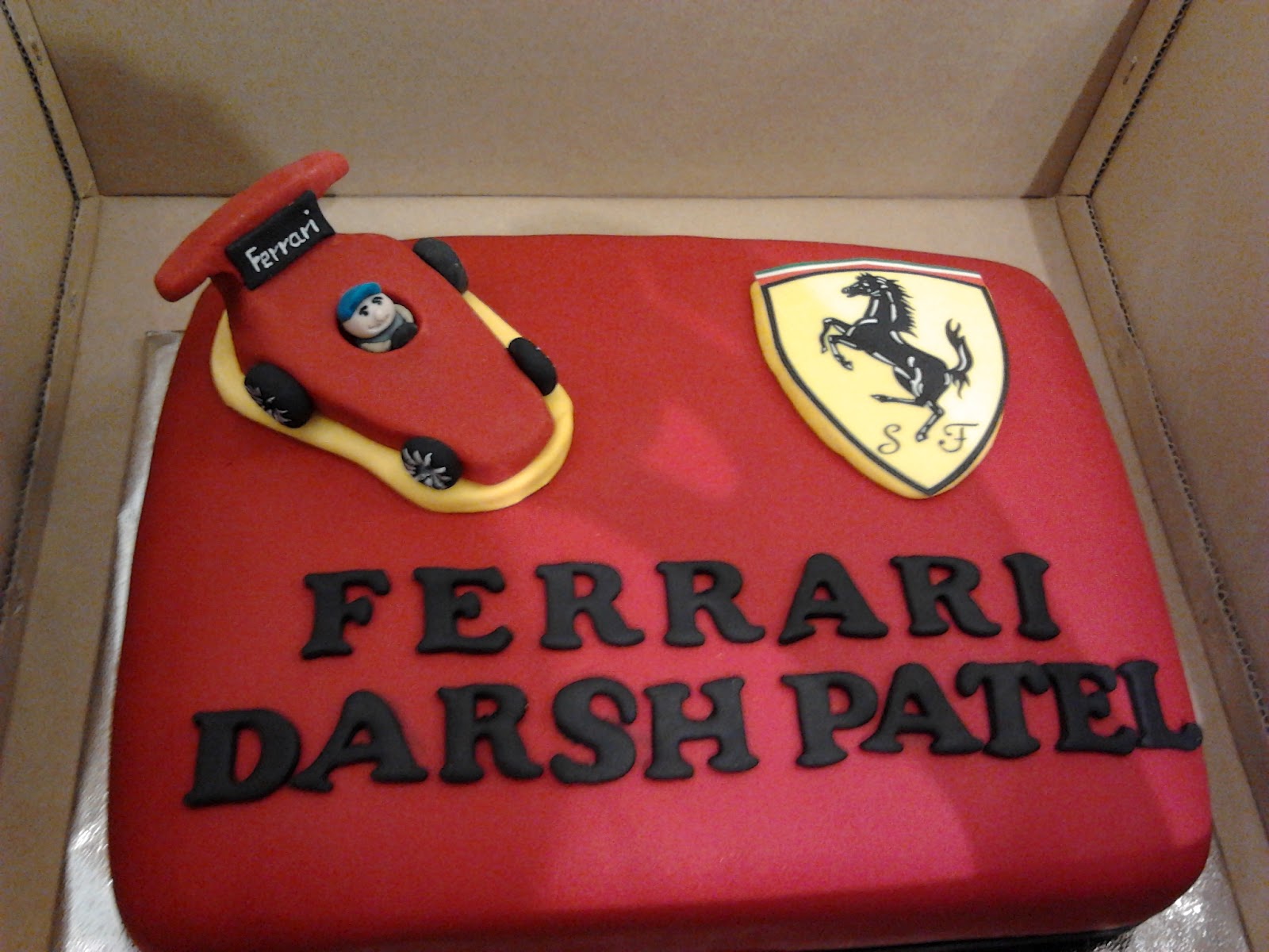 Ferrari Fondant Cake for my nephew - Brocade Blue