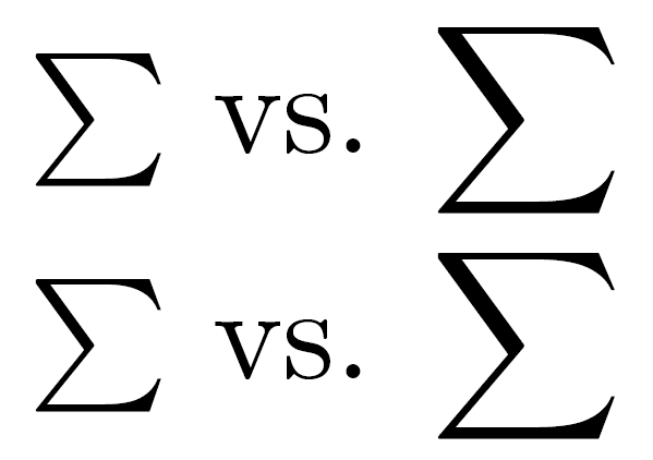 Latex Kurs: latex summenzeichen größer