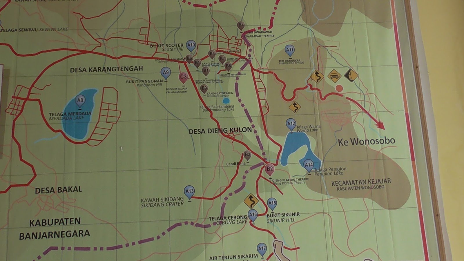 Wisata Dieng Banjarnegara Jawa Tengah Map