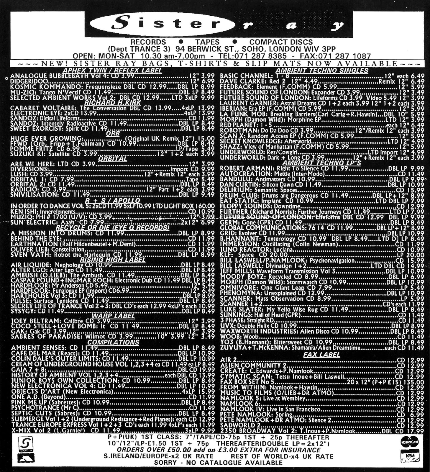 RAIDER OF THE LOST RACKS: SISTER RAY AD - 1994