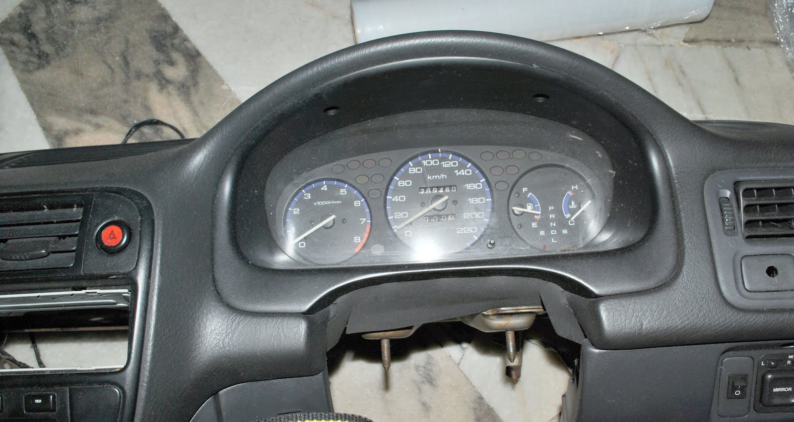 Xsportgarage: Dashboard Honda EK w/w Meter Auto (3 stage vtec)