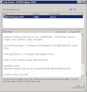 Kevin Greene IT Blog: SCOM- Could Not Determine the FSMO Role Holder