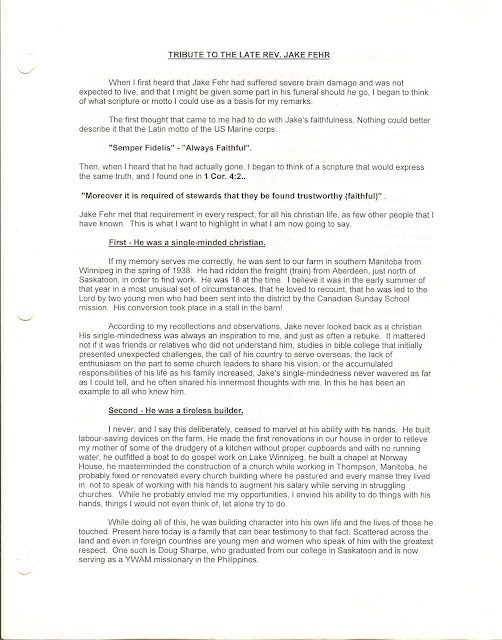 The ANVIL Newsletter: PAOC Coastal Missions ~ Rev. Jacob Fehr