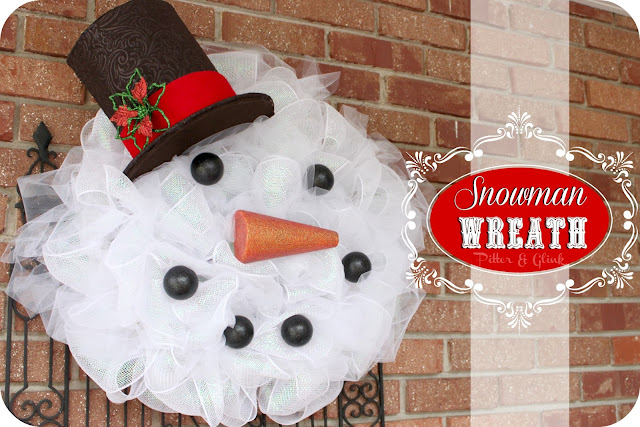 PitterAndGlink: {Mesh Snowman Wreath}