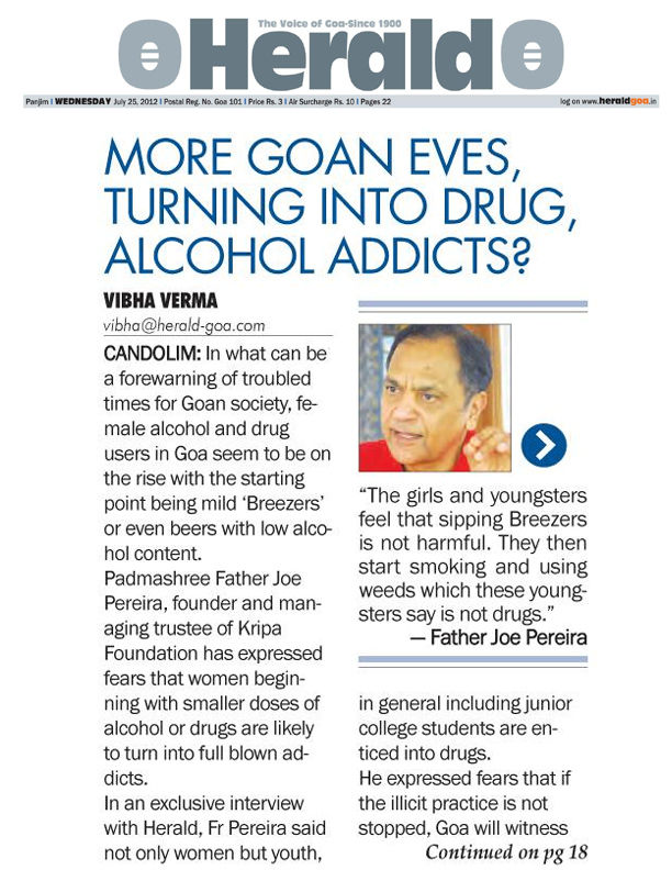 KRIPA FOUNDATION, INDIA: FR. JOE'S INTERVIEW IN "O HERALD O ...