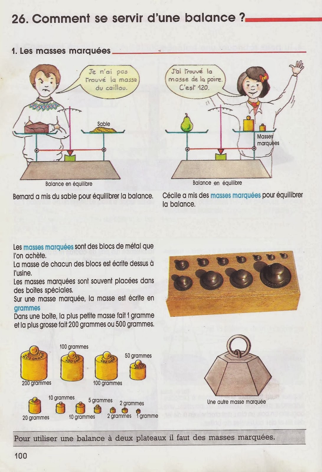 Leçons de choses: 25. La balance. 26. Comment se servir d'une balance