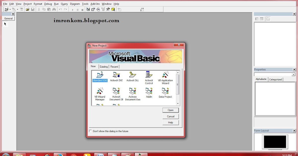 Mengenal Integrated Development Environment (IDE) VB 6.0 | Imron