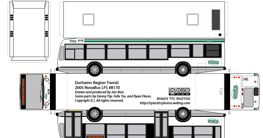 SP. Papel Modelismo: PaperCraft Bus 2005 NovaBus LFS - Durham Region ...
