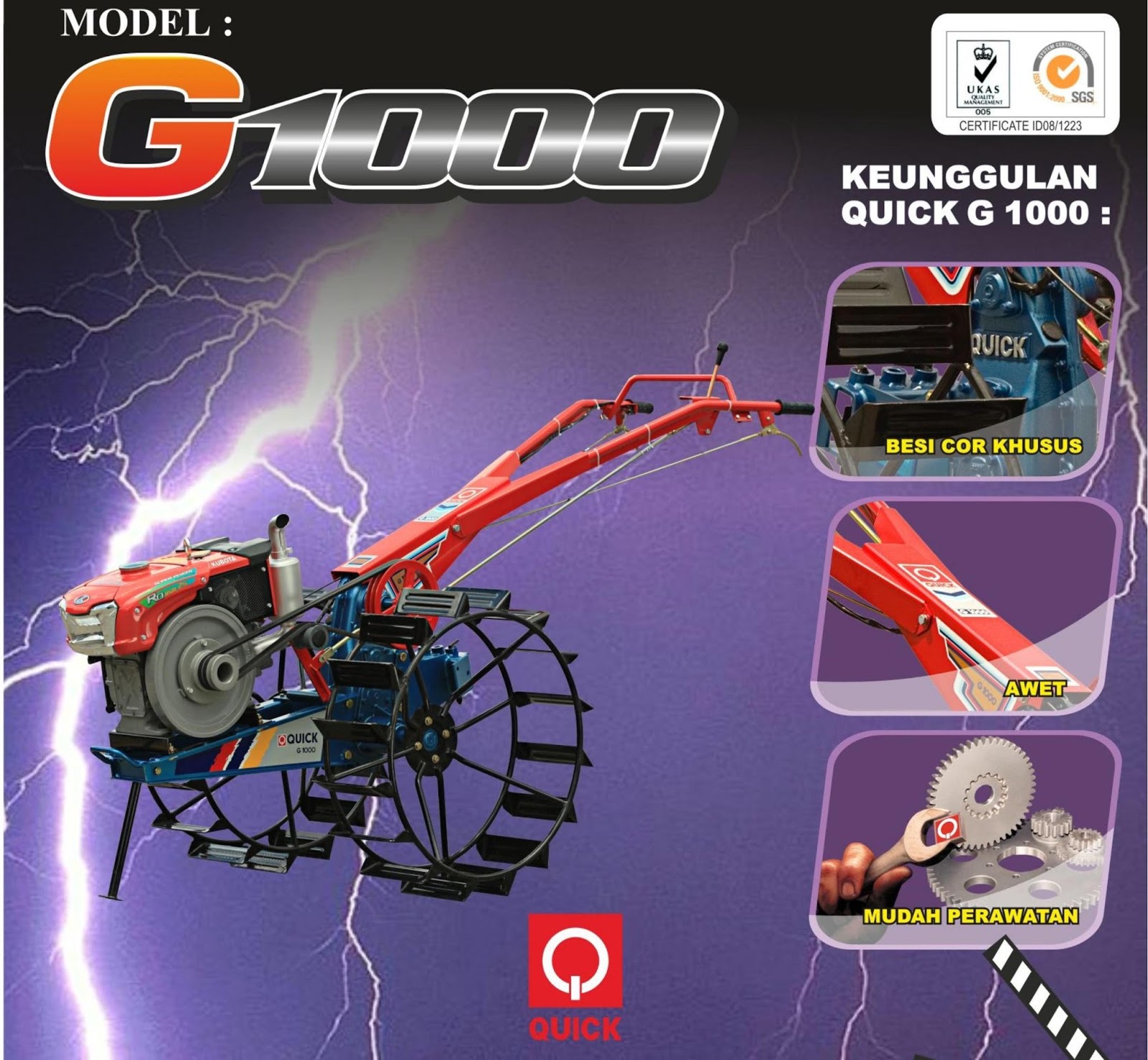 Traktor sawah quick g 1000 - traktor sawah quick