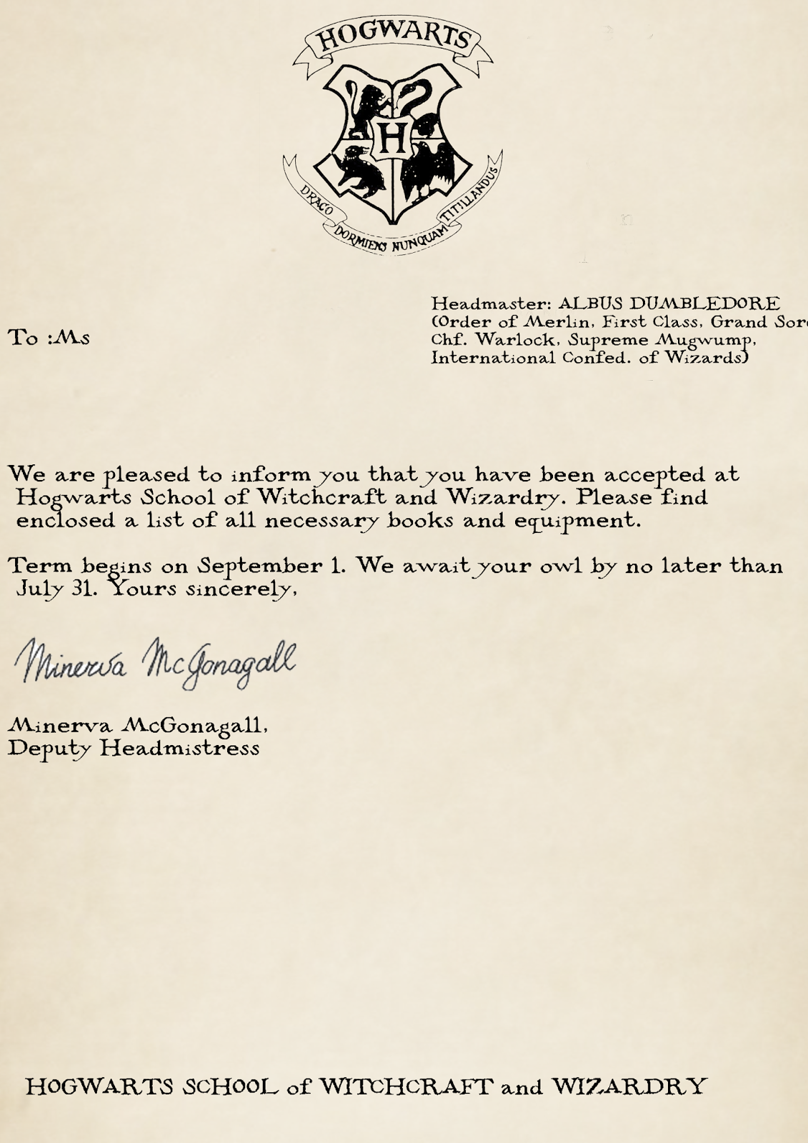 Hand Made: Сделай себе или другу подарок на Новый Год! Письмо из Хогвартса.