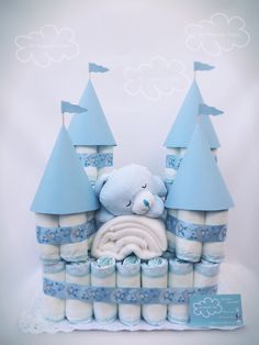 Ideas de cómo hacer un castillo de pañales para baby shower ...