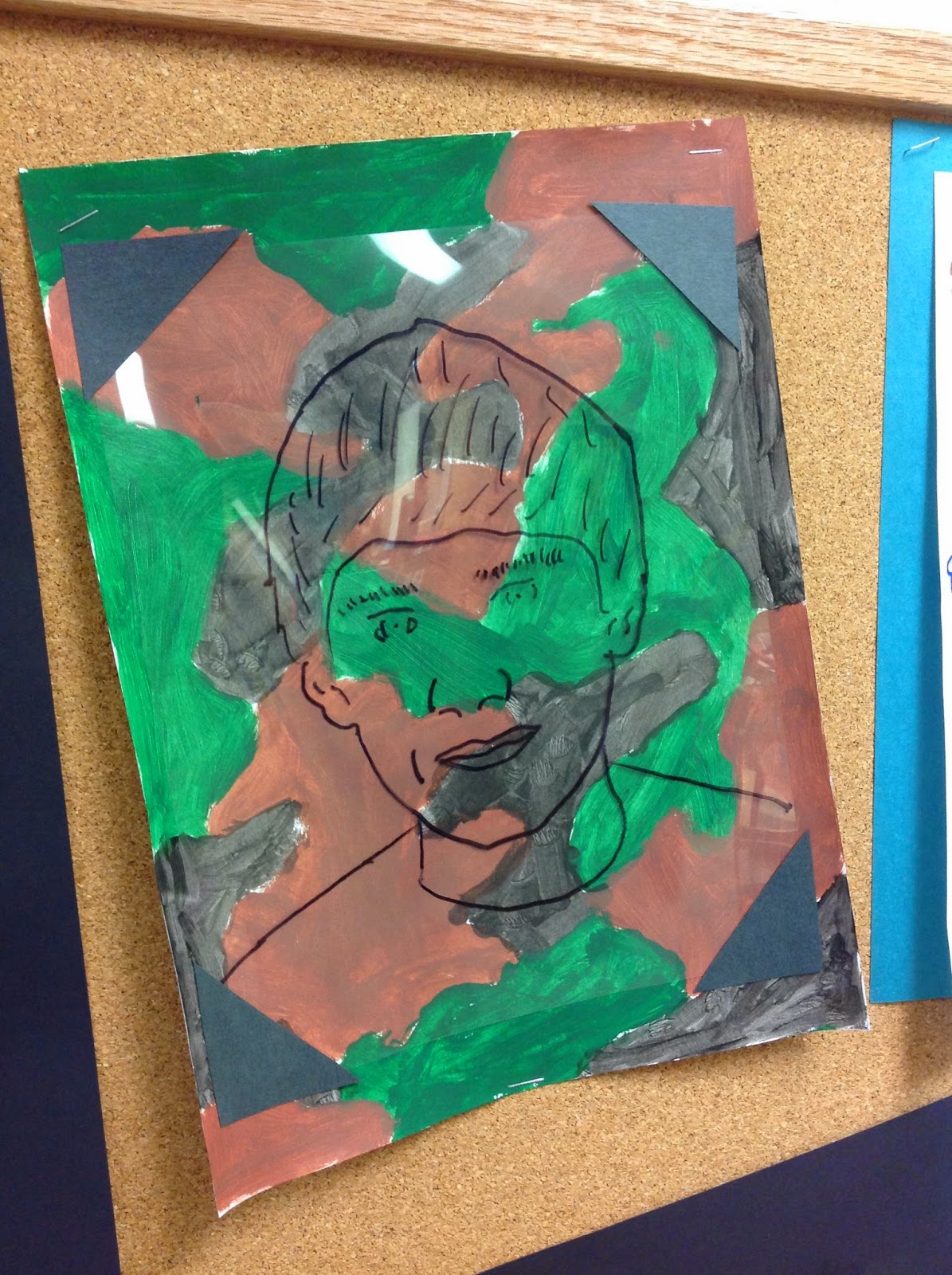The Artsy Fartsy Art Room: Abstract Transparency Portraits with 6th Grade