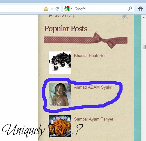 Uniquely Me..?: Kisah Ahmad ADAM Syukri yang telah menyentuh hati dan ...