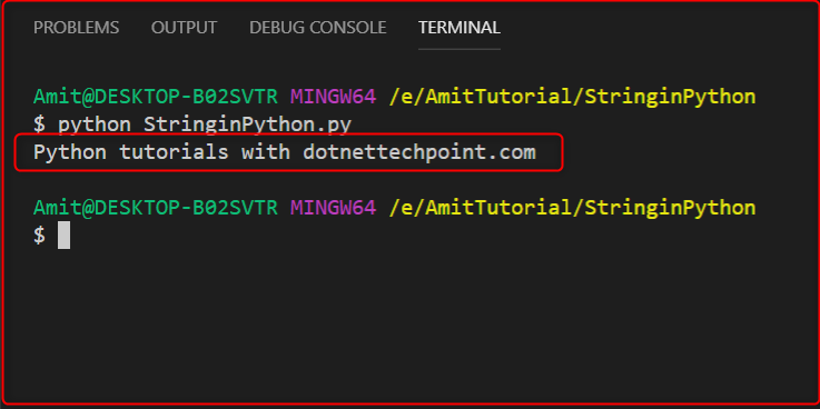 Operation on string in Python - Dot Net Techpoint