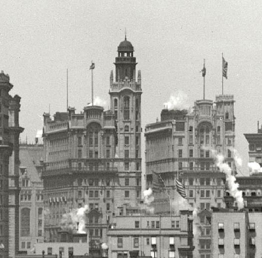 New York - History - Geschichte: Manhattan as seen from Brooklyn 1908
