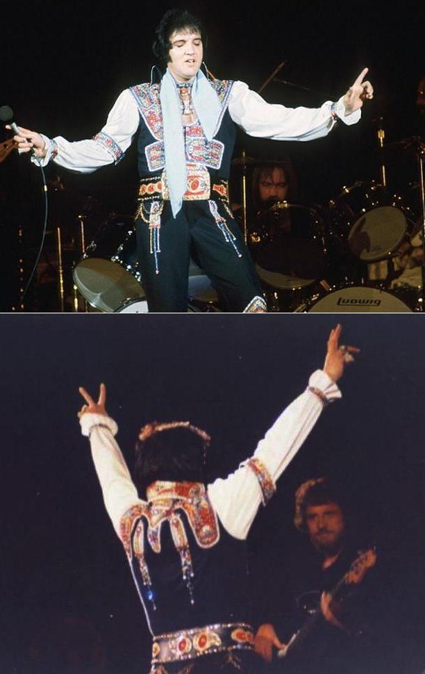 Elvis Presley . . . : Jumpsuit - Navy Blue Two Piece Red Armadillo