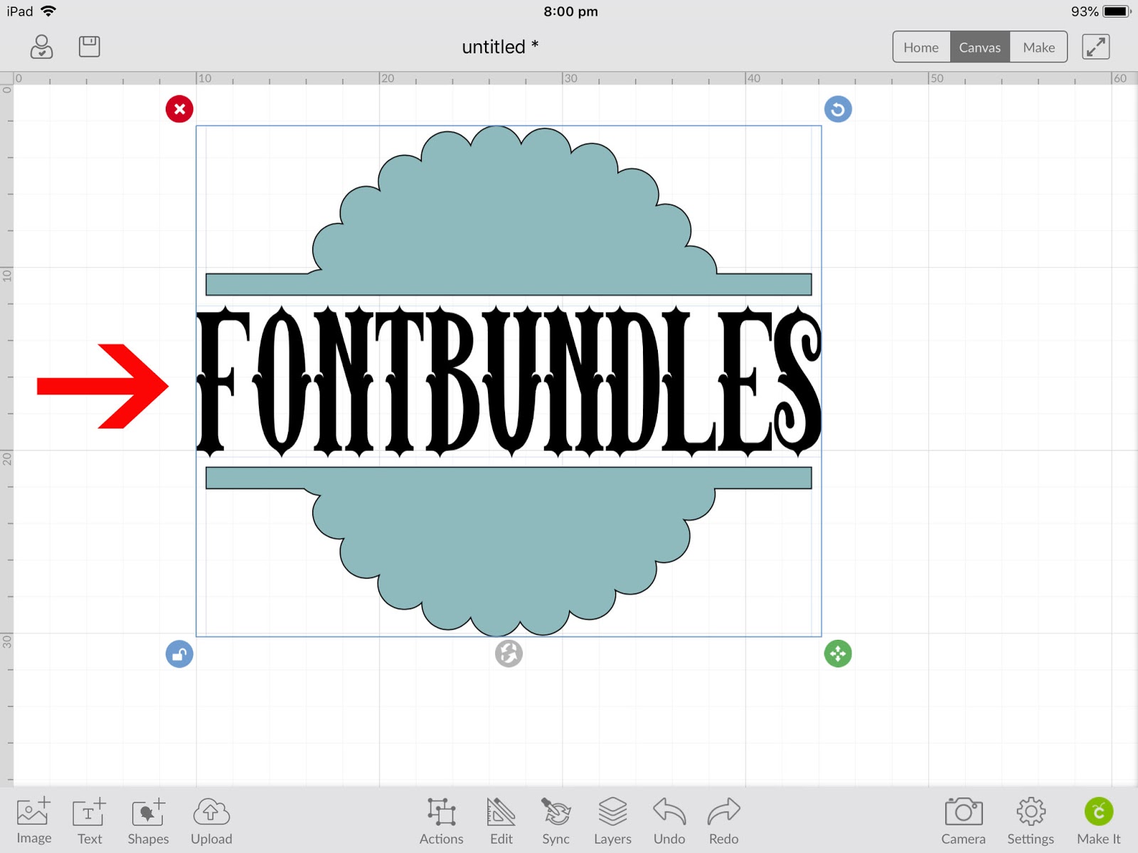 Split monogram design in Cricut design space mobile app | Design Bundles