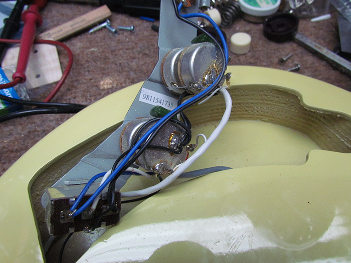 Guitar Screw Hole Fills on Daddy-O Yellow Danelectro DC-2 Crawls ...