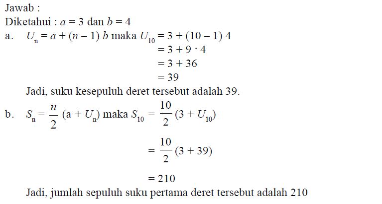 Pengertian dan Rumus Deret Aritmatika serta Contoh Soal Deret ...