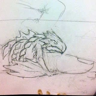 Kilroy's Attic: Horned Dragon Ring: Sketch to Sculpt