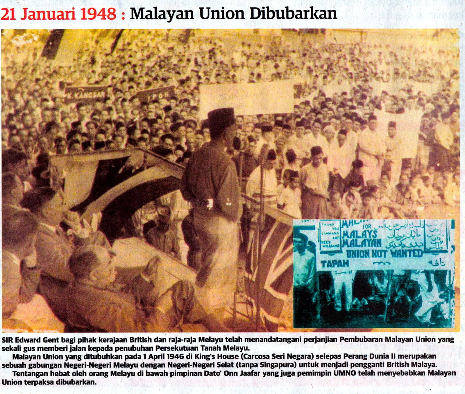 Sejarah-ahmadyaakob.com: MALAYAN UNION DIBUBARKAN
