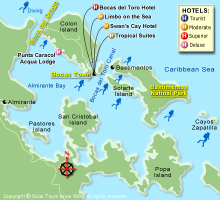 Touristic areas in Panama: Bocas del Toro