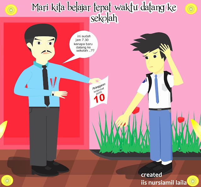 poster terlambat ke sekolah ~ IIS ARTWORK