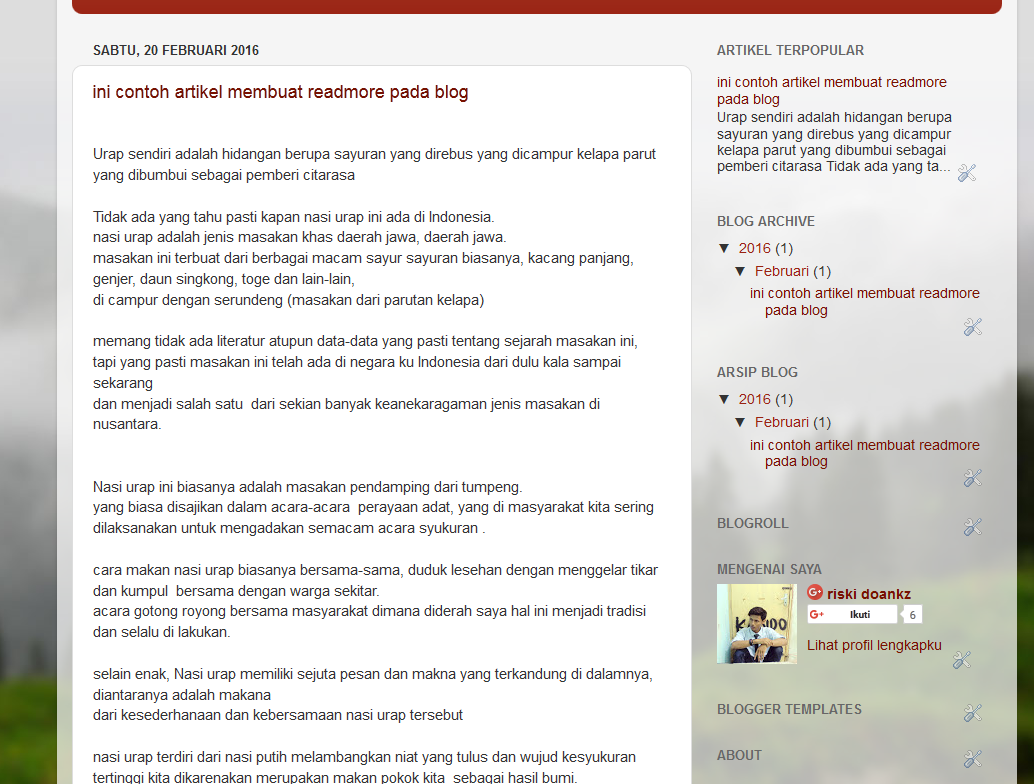 Cara Mudah Membuat Readmore Pada Blog
