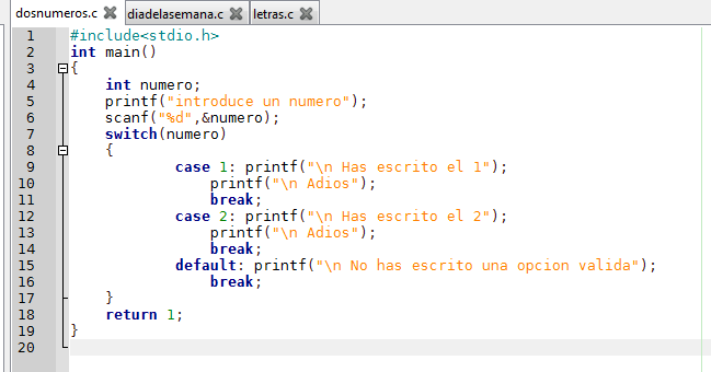 Jorge y Cris TIC 2ºbach: Ejercicios switch programación en c