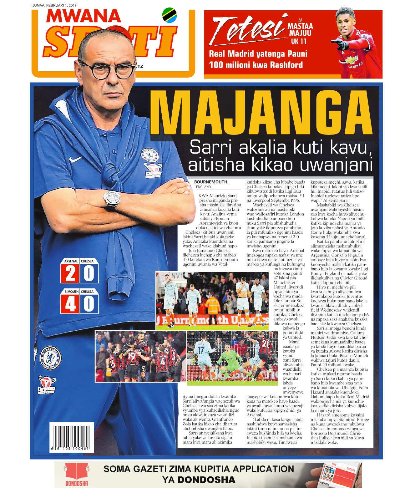 Tanzanian Today's Newspapers MAGAZETI YA LEO Friday 01st February, 2019 ...
