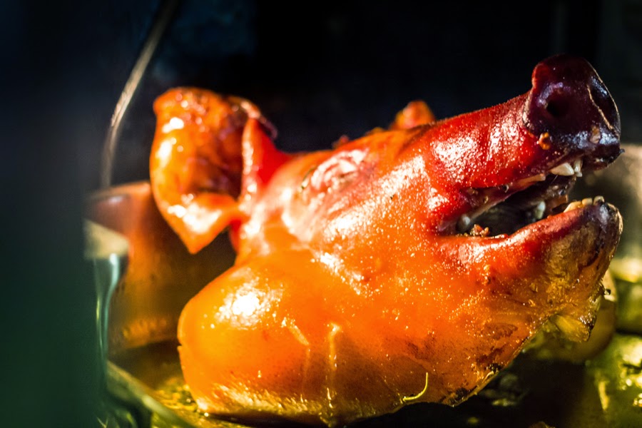Maple Glazed Pig's Head with Lobster