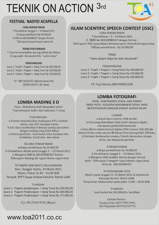 ToA 2011: Susunan Acara