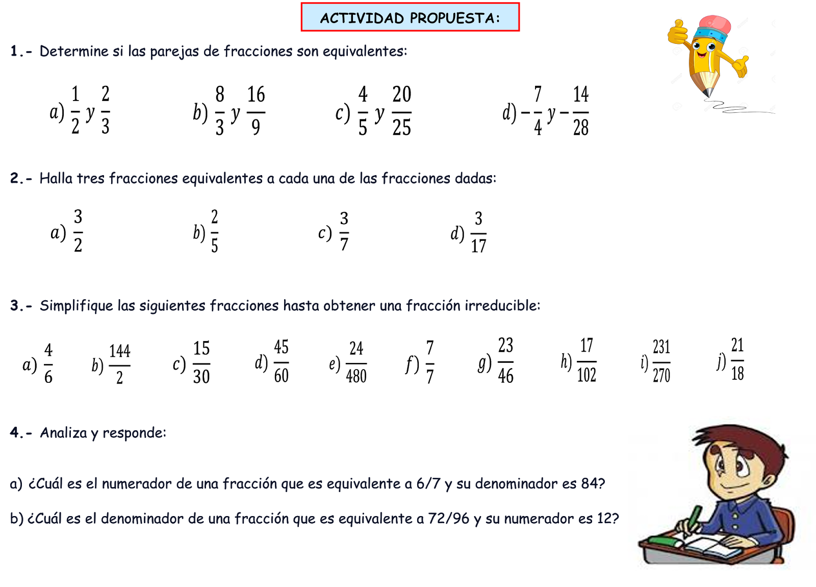 Números Racionales (Q): FRACCIONES