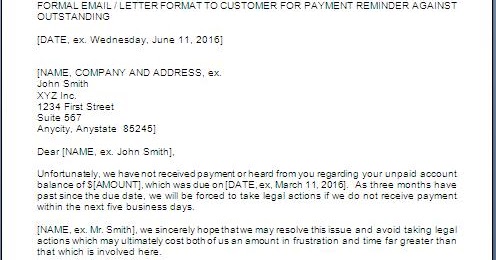 Business Letter for Outstanding Payment